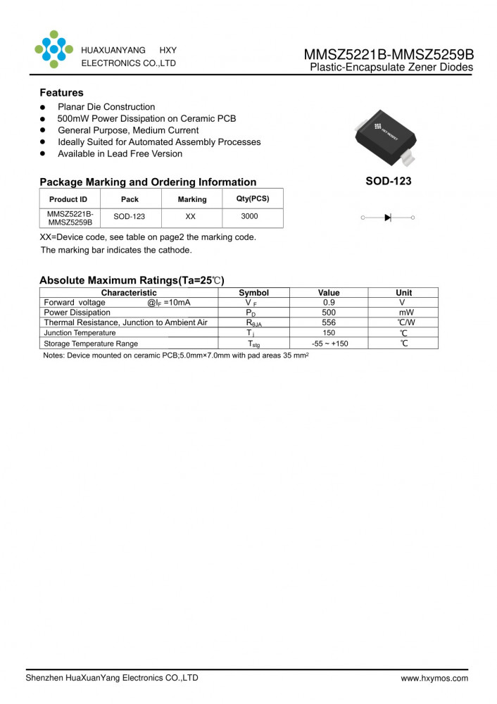 MMSZ5242B datasheet page 1