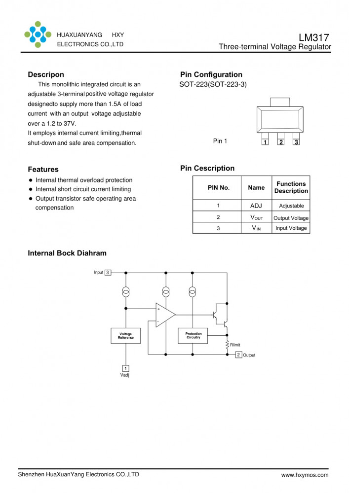 LM317 datasheet page 1