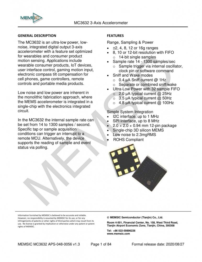 MC3632 technical document page 1