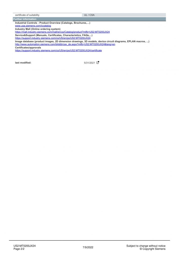 MT0200JX24 datasheet page 2