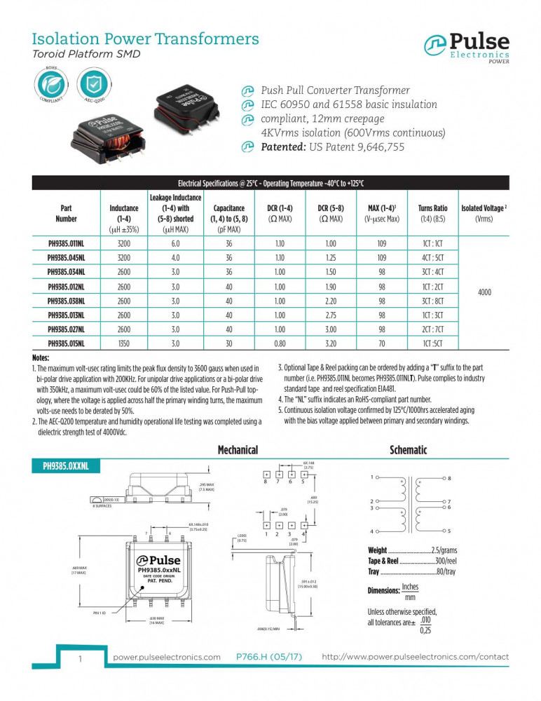 PH9385.012NLT technical document page 1