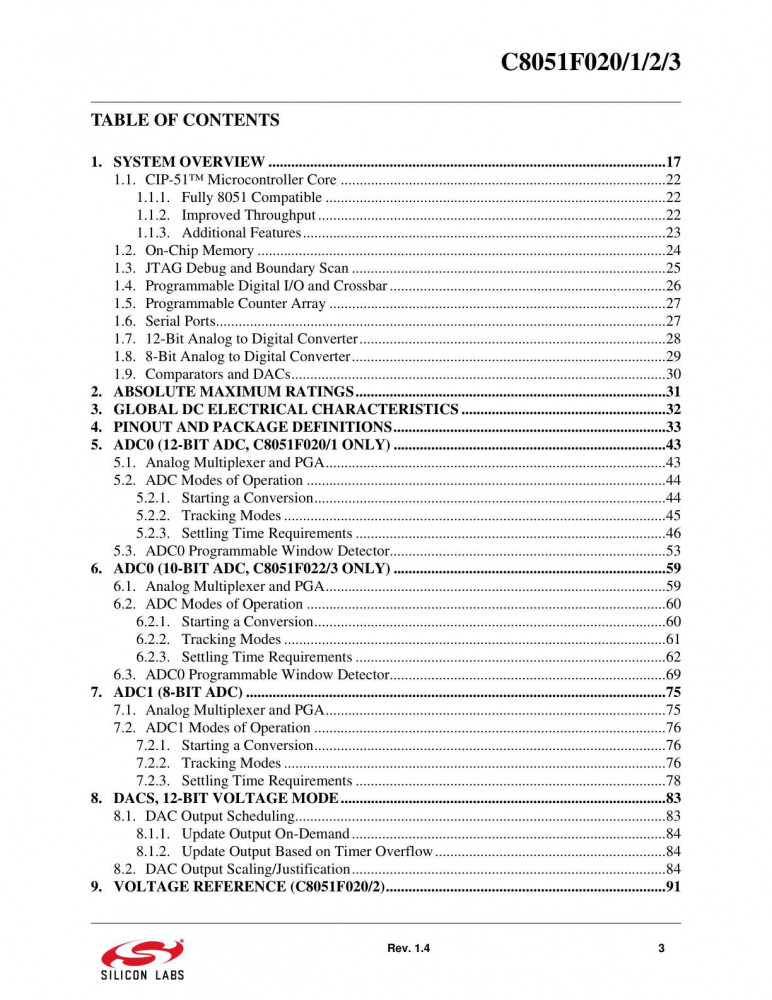 C8051F020 datasheet page 3