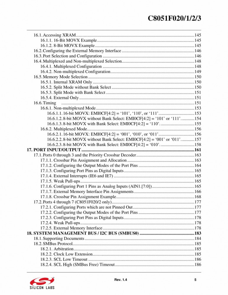 C8051F020 datasheet page 5
