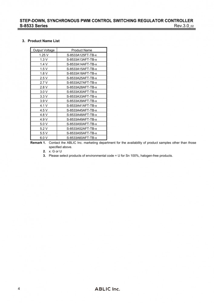S-8533A30AFT-TB-G datasheet page 4