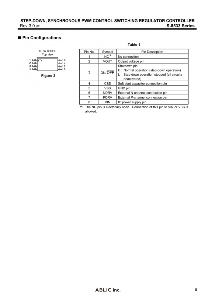 S-8533A30AFT-TB-G datasheet page 5