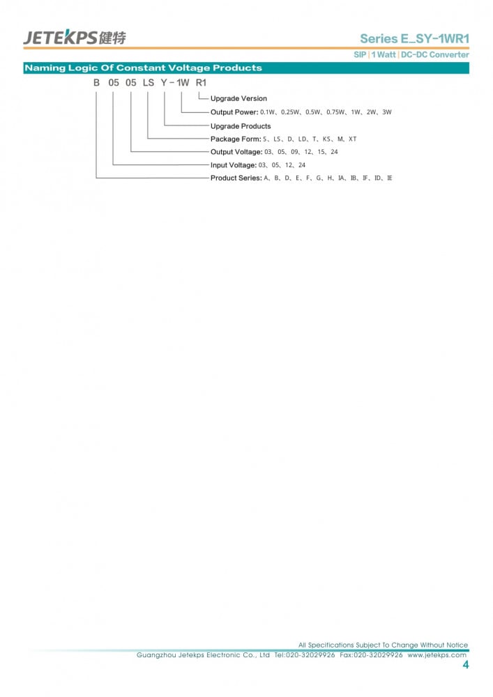 JETEKPS E1212SY-1WR1 datasheet page 4