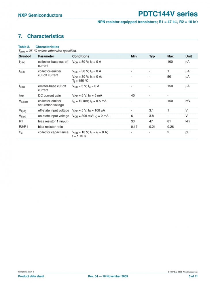 PDTC144V datasheet page 6