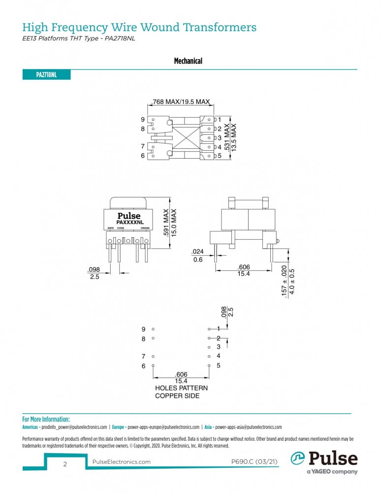 PA2718NL technical document page 2