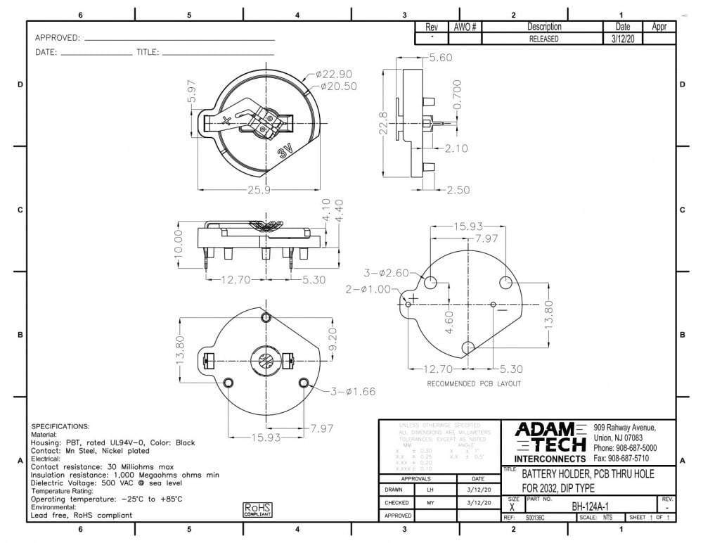 ADAM TECH BH-124A-1 technical document preview