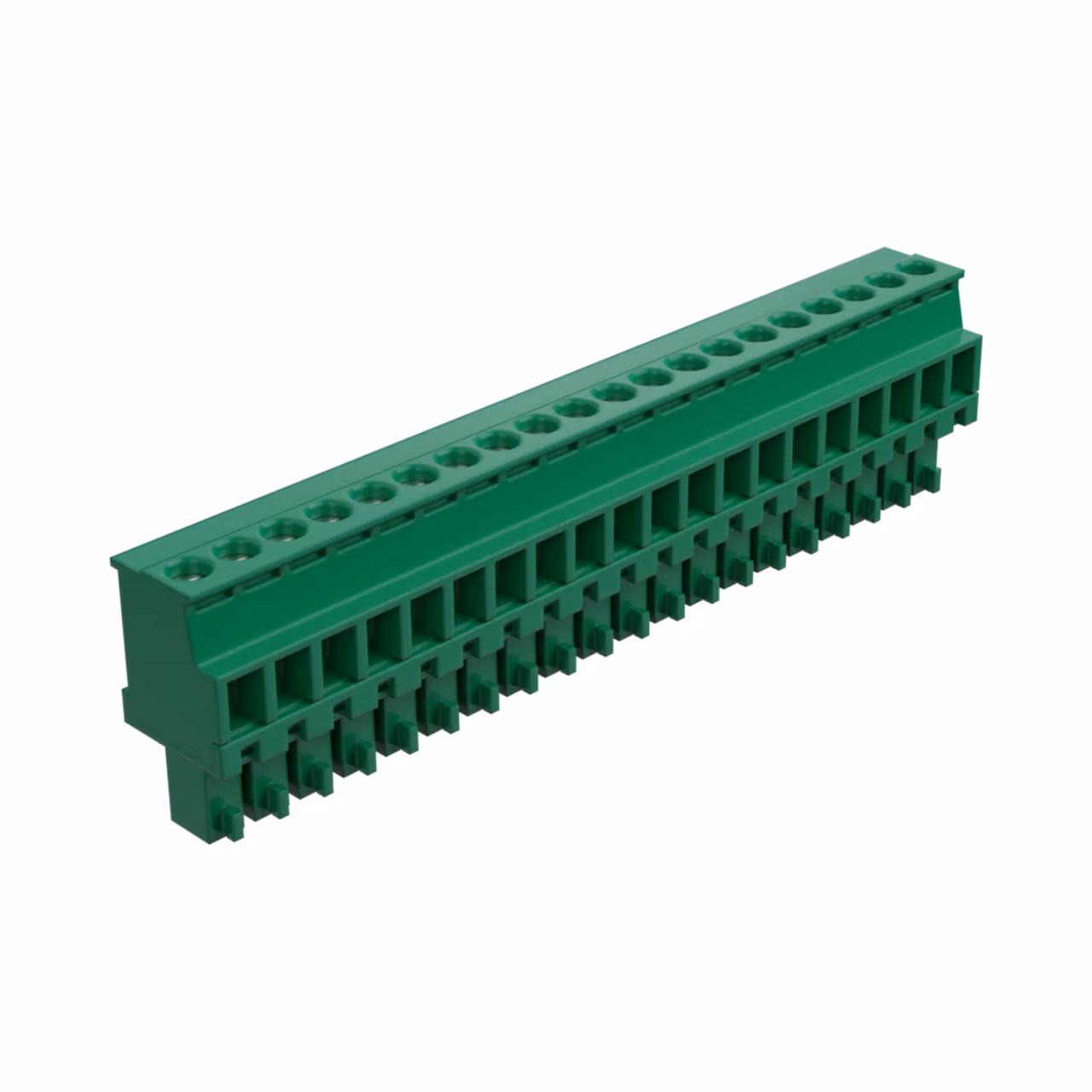 3.81mm Pitch Eurostyle Vertical Plug, with Standard Imprinting, Front Wire Entry, Green Housing, Gold (Au) Plated, 20 Circuits for sale