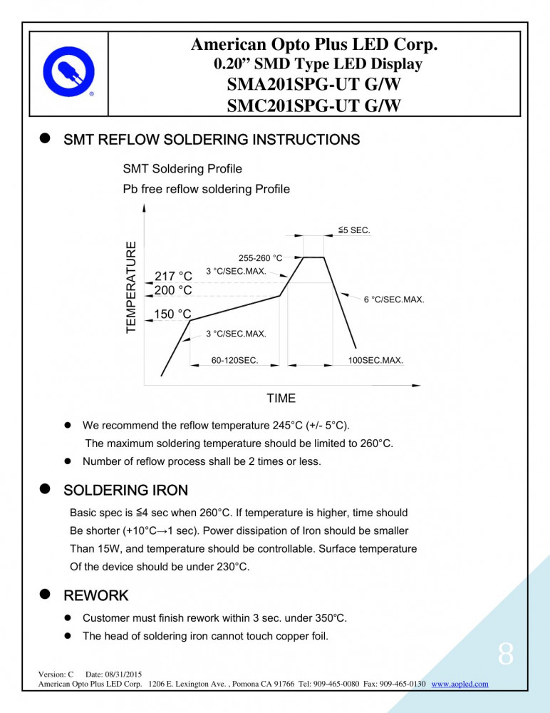 SMA201SPG-UT G/W datasheet page 8