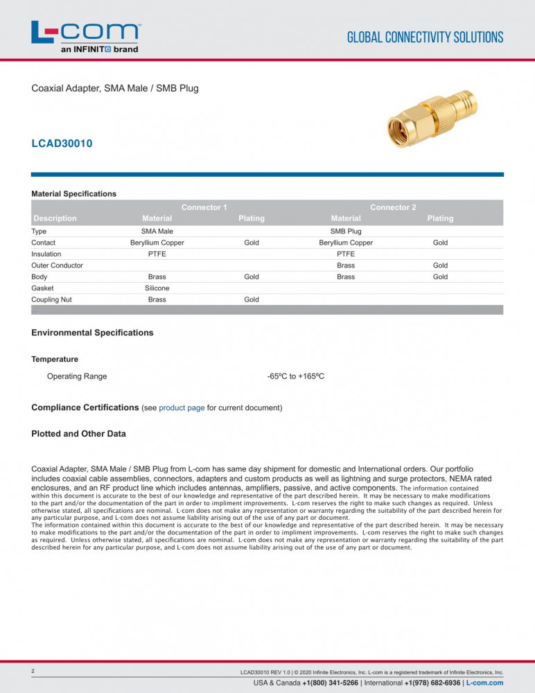 L-com LCAD30010 technical document page 2