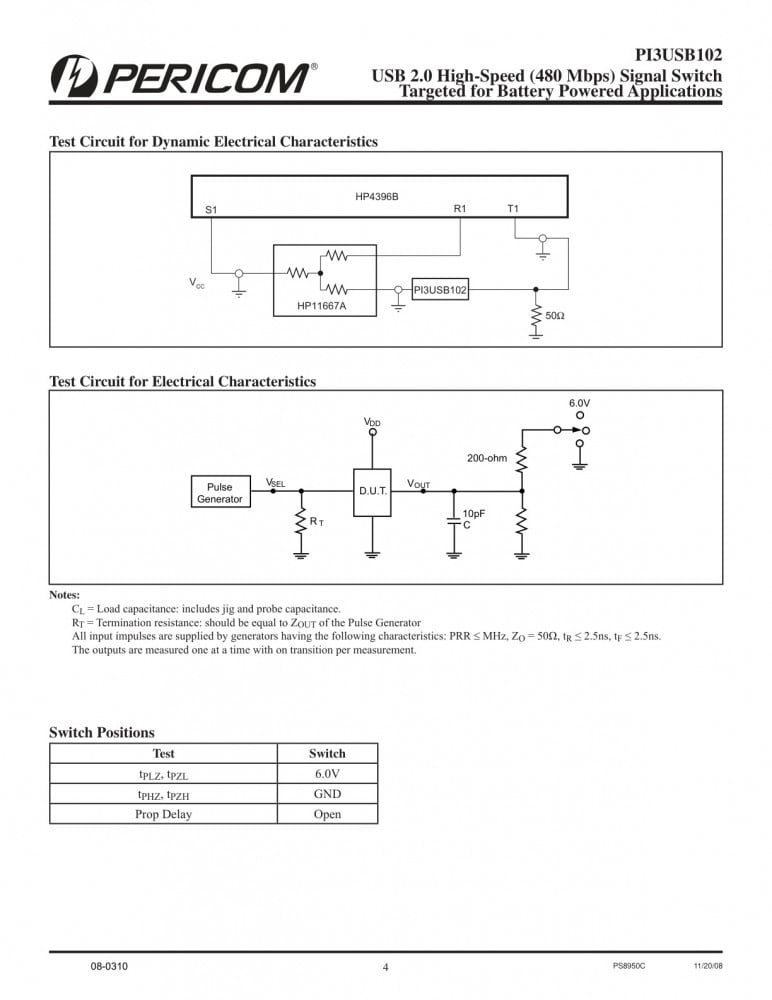PI3USB102ZLEX datasheet page 4