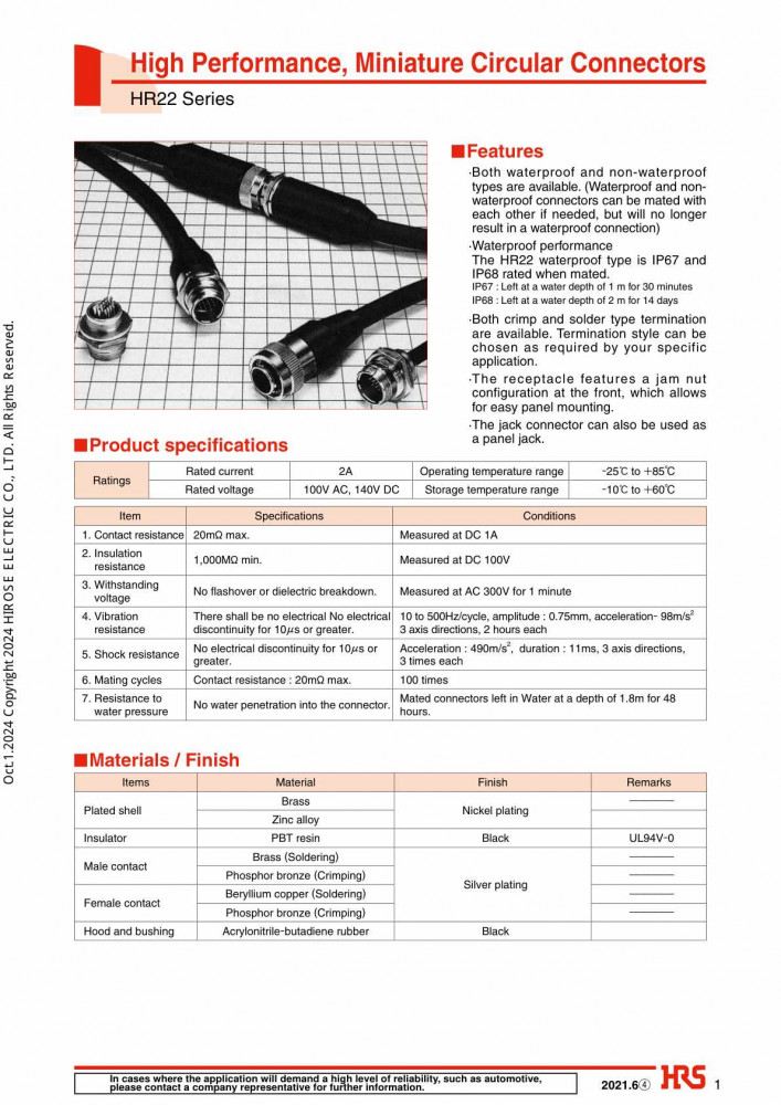 HRS HR22 documentation page 1