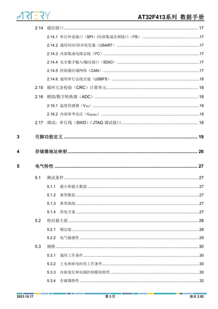 AT32F413 datasheet page 3