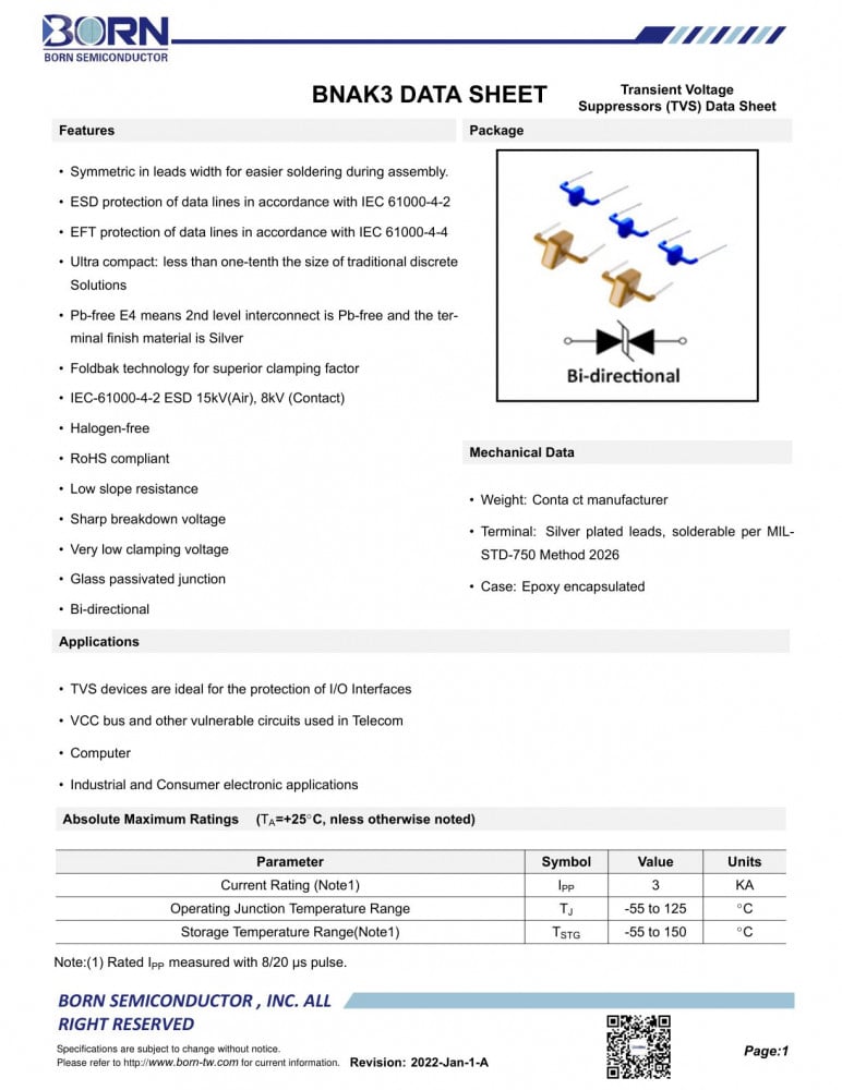 BNAK3-058C datasheet page 1