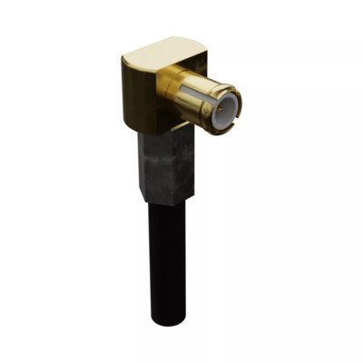 MCX Plug, Right-Angle, Crimp, RD-316 Cable, Brass Body, Gold (Au) Plated Body, Tray, 50 Ohms for sale