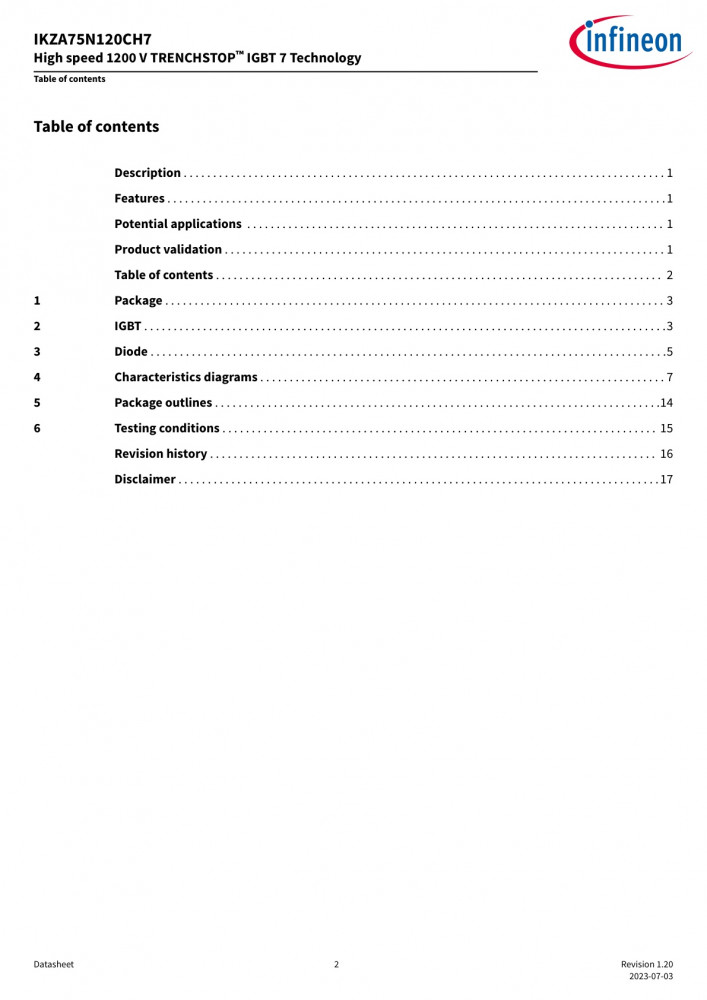 IKZA75N120CH7XKSA1 datasheet page 2