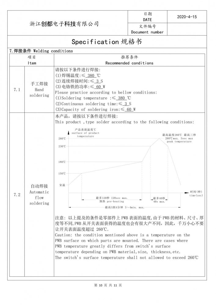 CAX TS1107S specification page 10