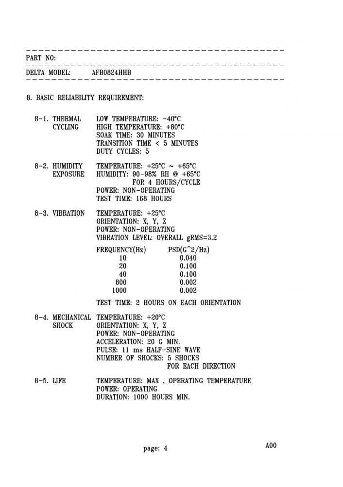 AFB0824HHB specification page 5