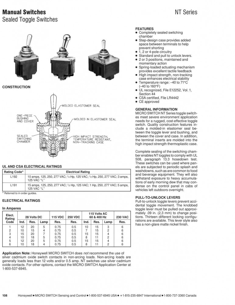 Honeywell NT Series catalog page 2