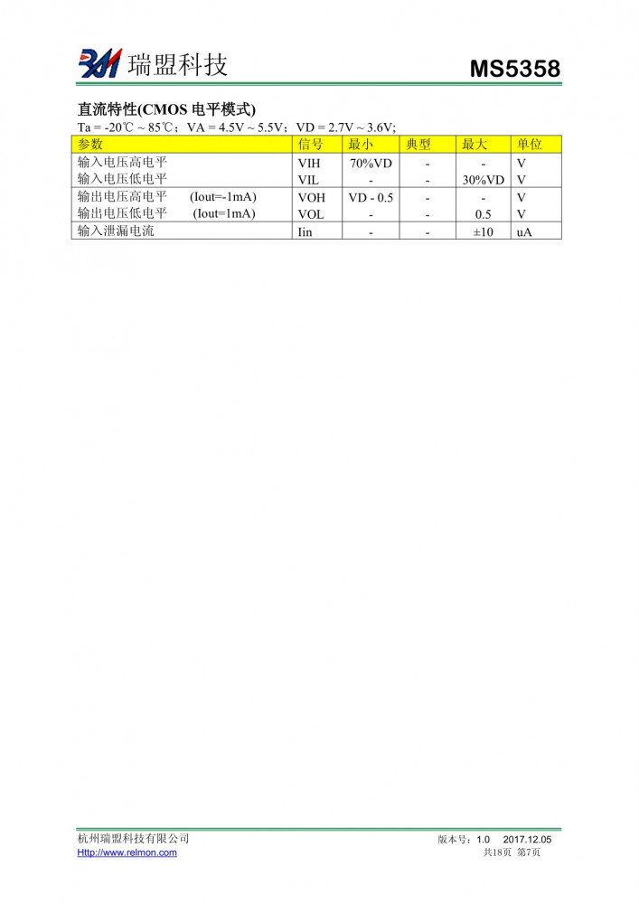 MS5358 datasheet page 7