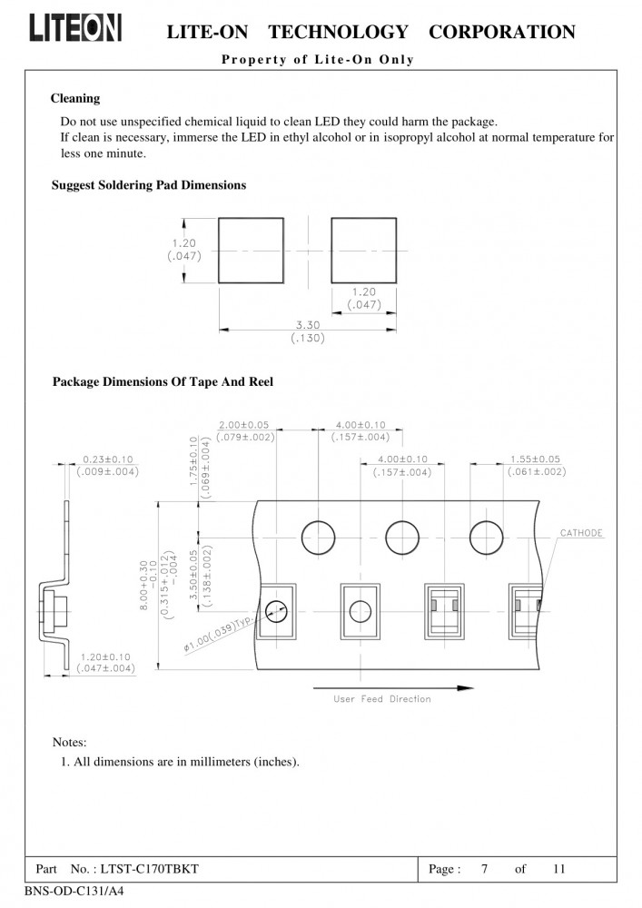 LTST-C170TBKT datasheet page 8