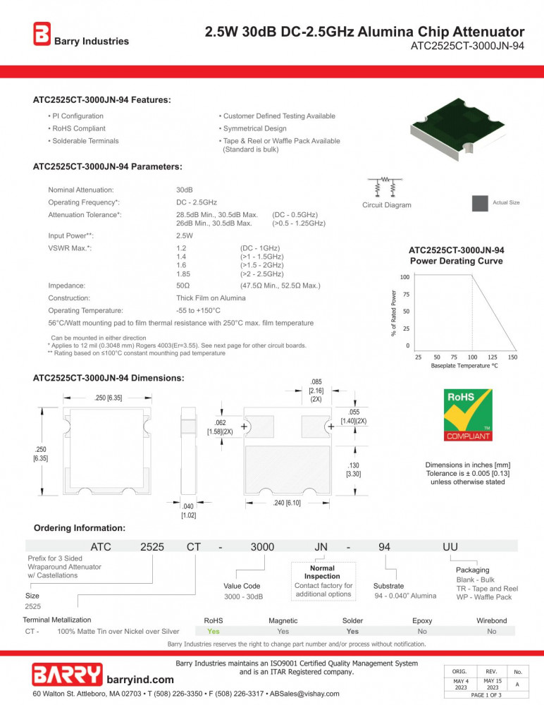 ATC2525CT-3000JN-94 technical document page 1