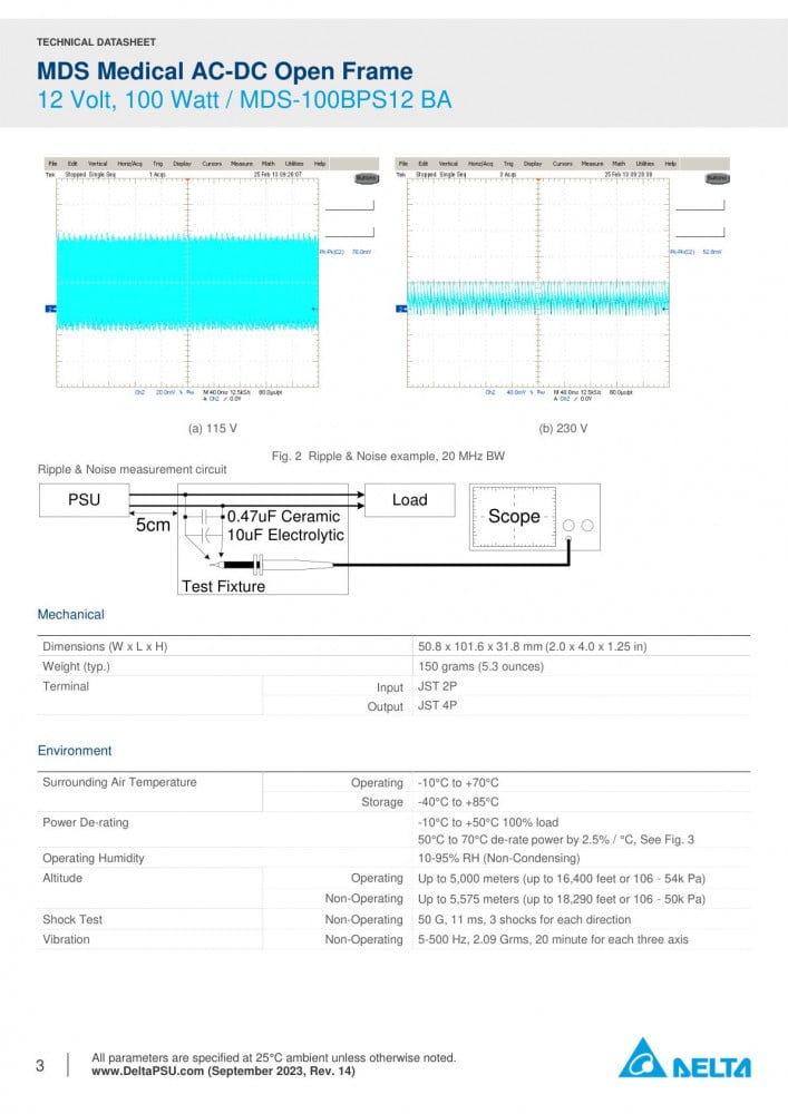 DELTA MDS-100BPS12 BA datasheet page 3