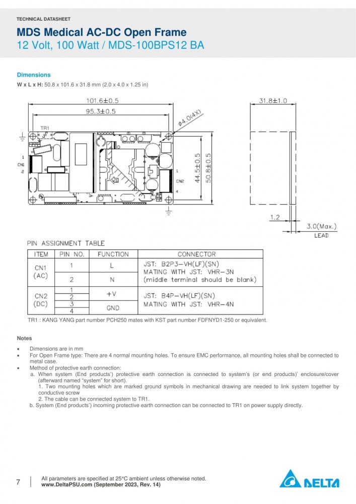 DELTA MDS-100BPS12 BA datasheet page 7