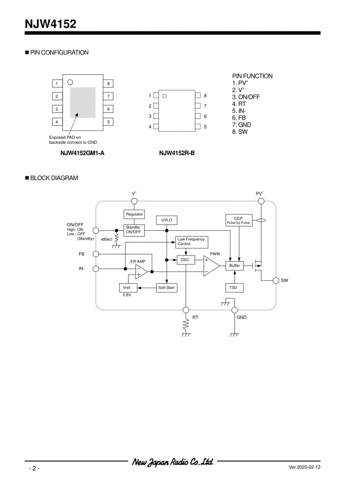 NJW4152 datasheet page 2