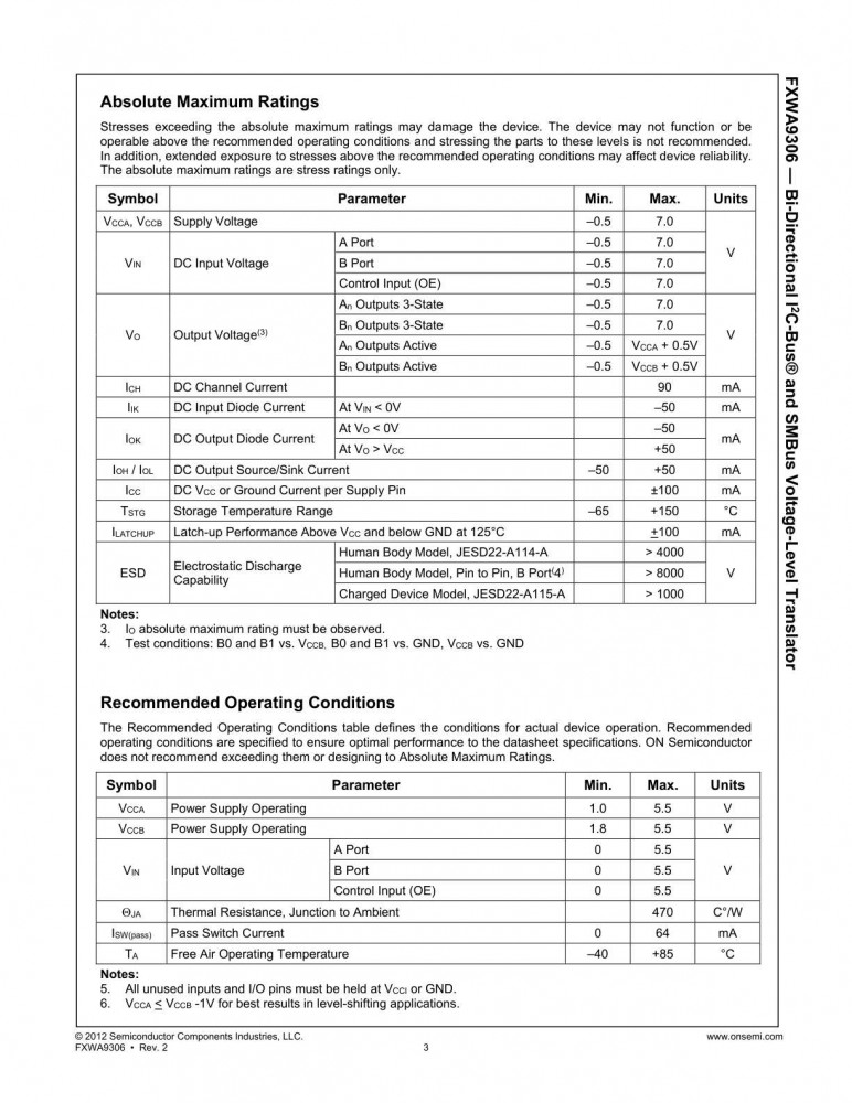 FXWA9306 datasheet page 4