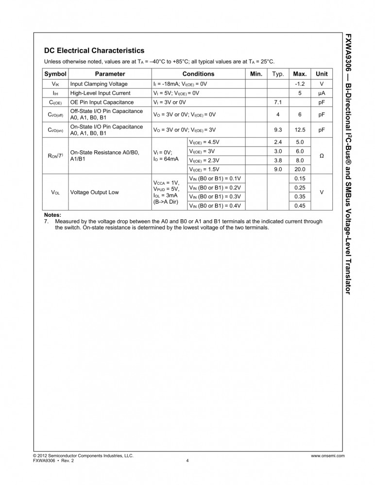 FXWA9306 datasheet page 5