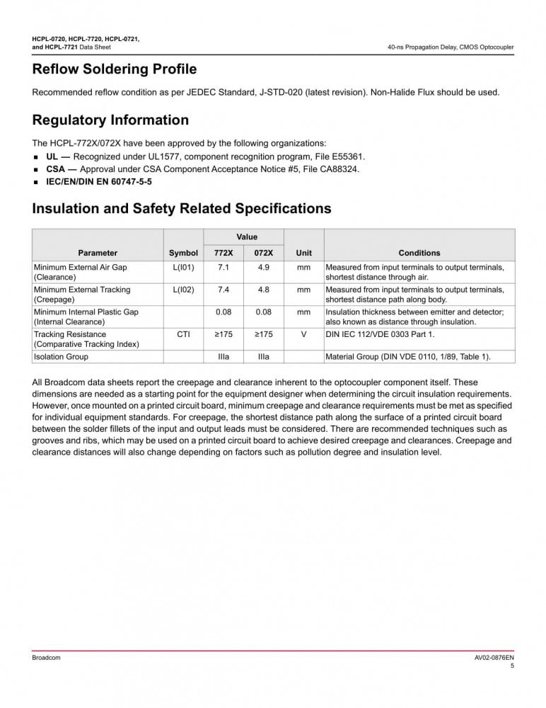HCPL-0721 datasheet page 5