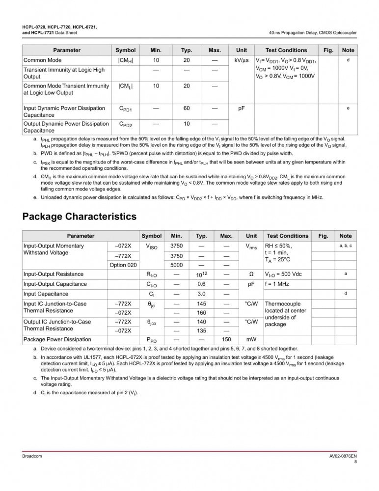HCPL-0721 datasheet page 8