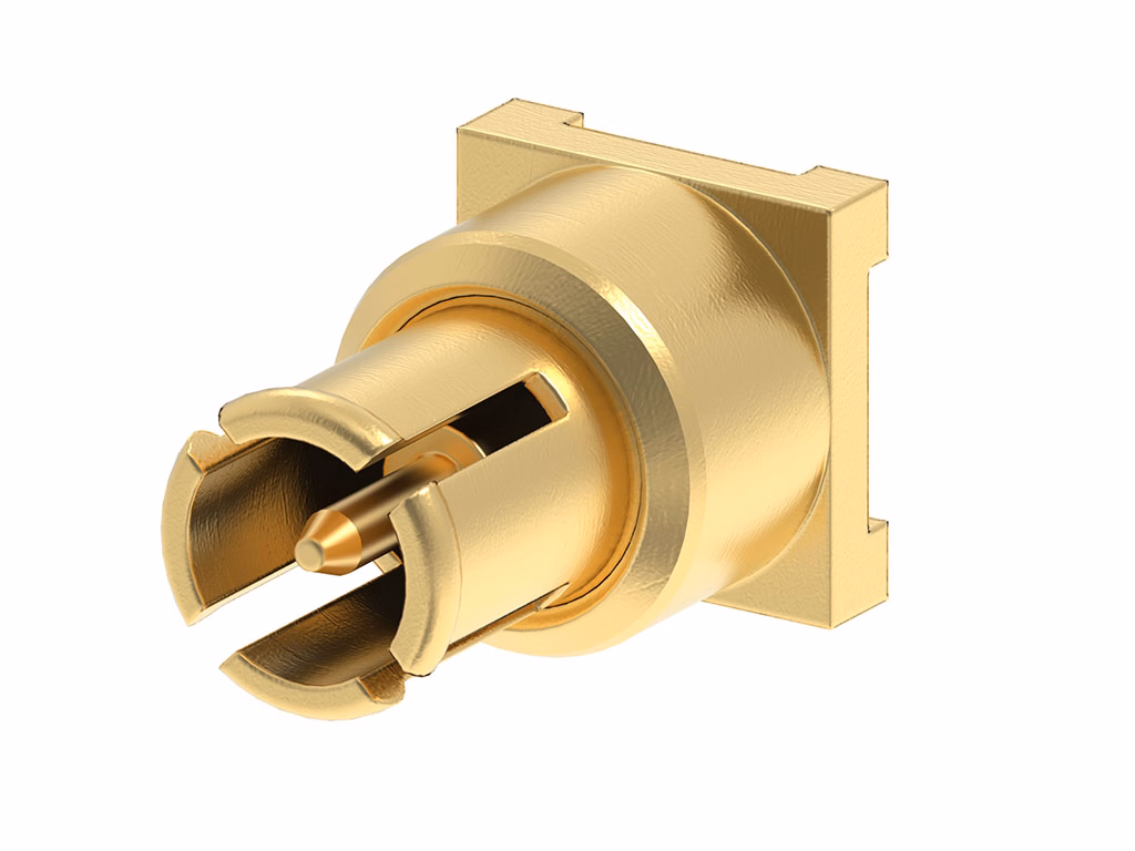 MCX Plug, Right-Angle, Crimp, RD-178 Cable, Brass Body, Nickel (Ni) Plated,Tray, 50 Ohms