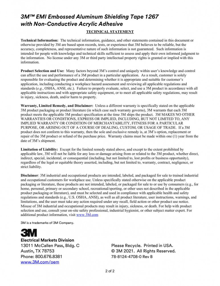 3M 1267 datasheet page 2