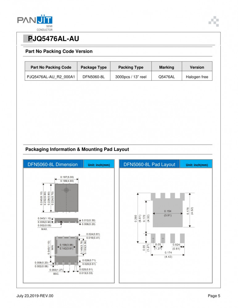 PJQ5476AL-AU datasheet page 5