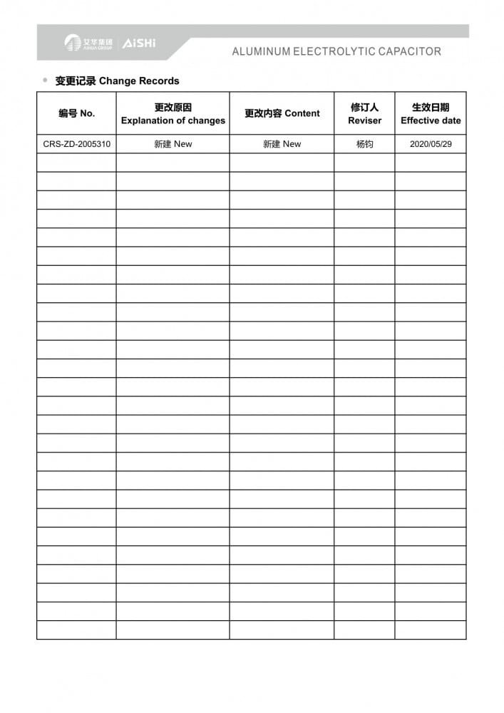 AISHI ERS1VM102W20OT approval sheet page 2