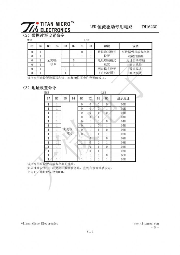 TM1623C datasheet page 5