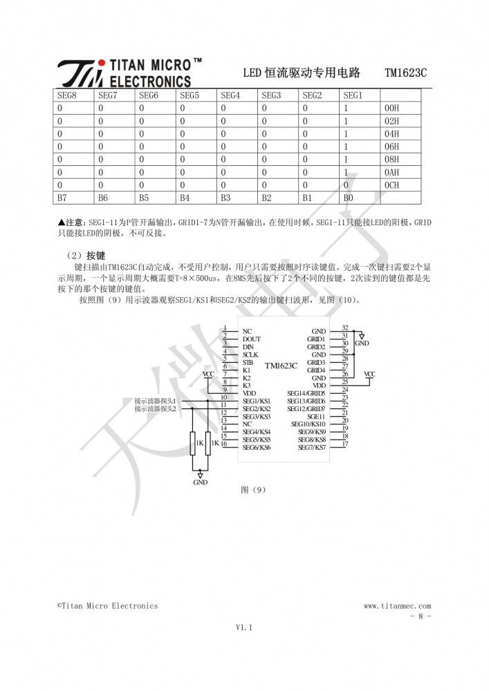 TM1623C datasheet page 8
