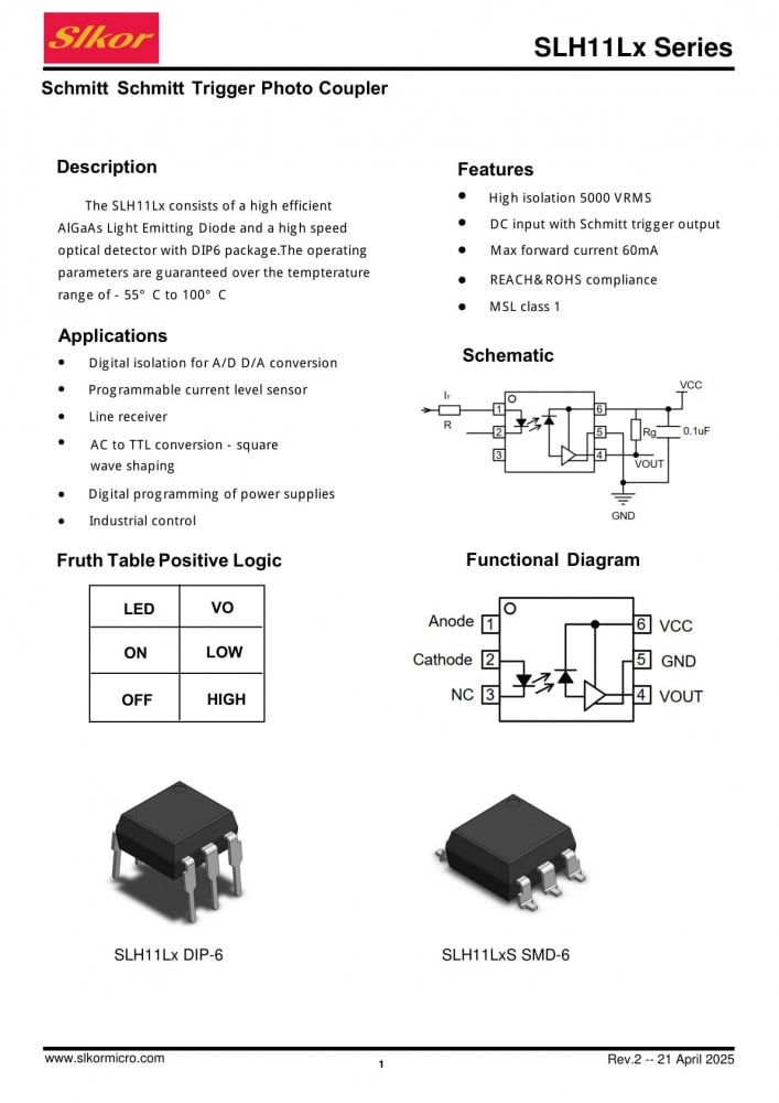 SLH11L1S datasheet page 1