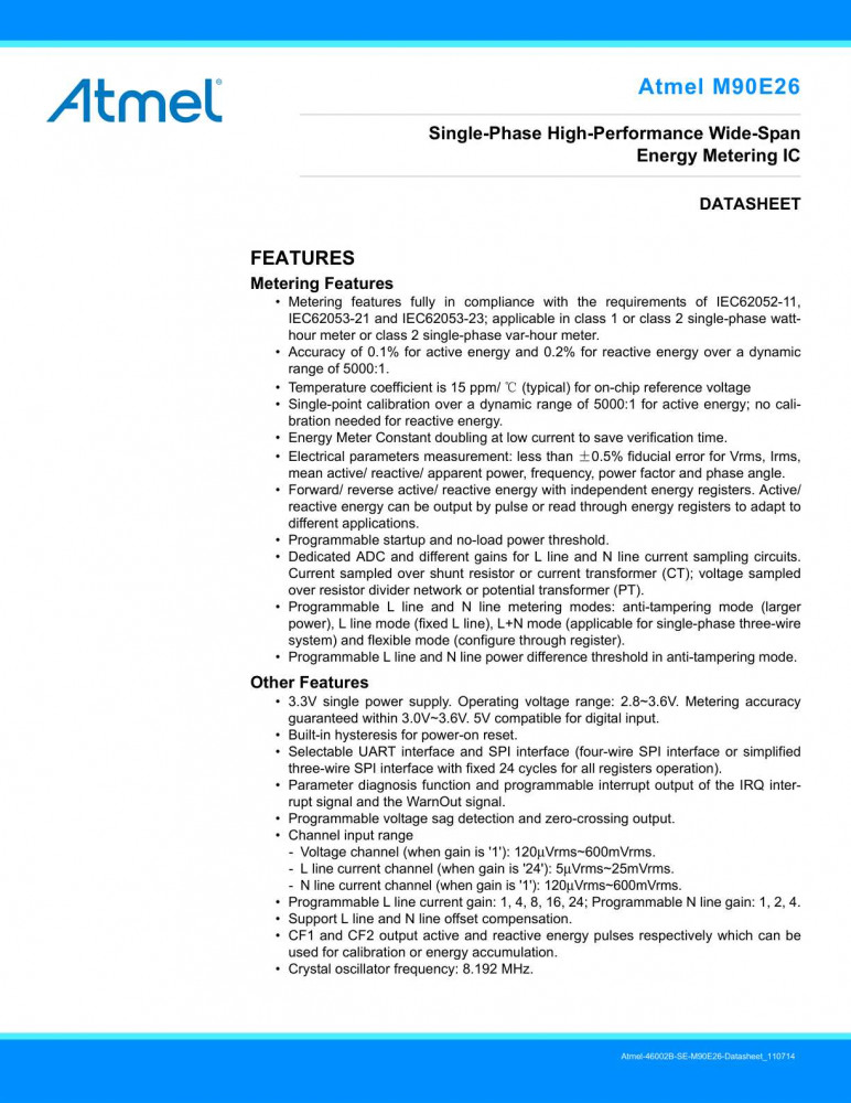 ATM90E26-YU-R datasheet page 1