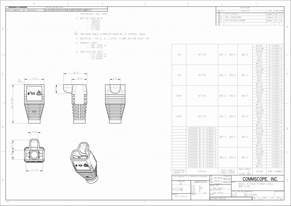 TE Connectivity 5-737893-2 controlled drawing preview