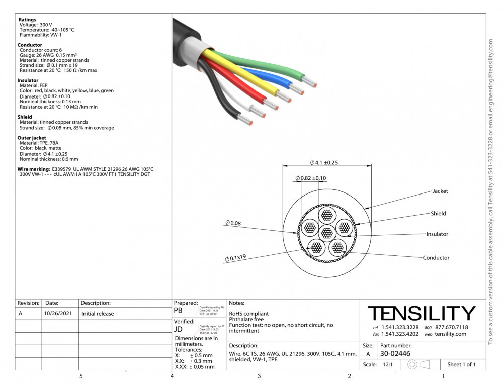 Tensility International 30-02446 product drawing