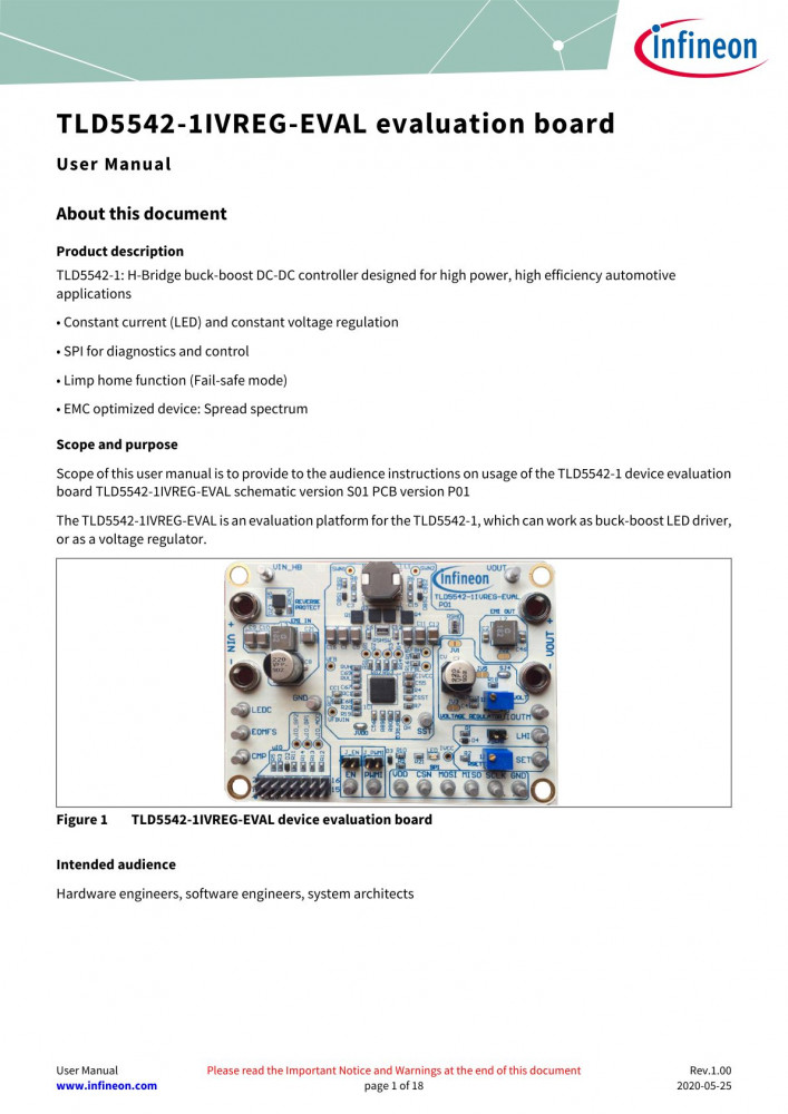 TLD5542-1IVREG-EVAL manual page 1