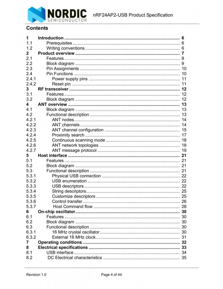 NRF24AP2-USBQ32-T datasheet page 4