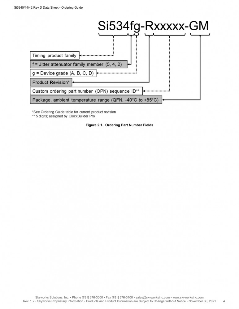 Si5345 Rev D datasheet page 4