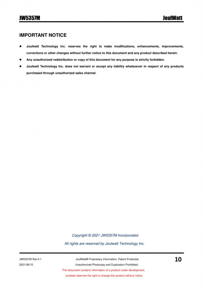 JW5357M datasheet page 10