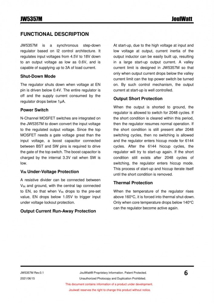 JW5357M datasheet page 6
